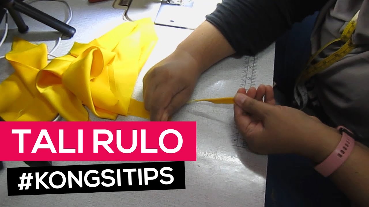 Cara jahit Tali Rulo untuk rumah butang - YouTube