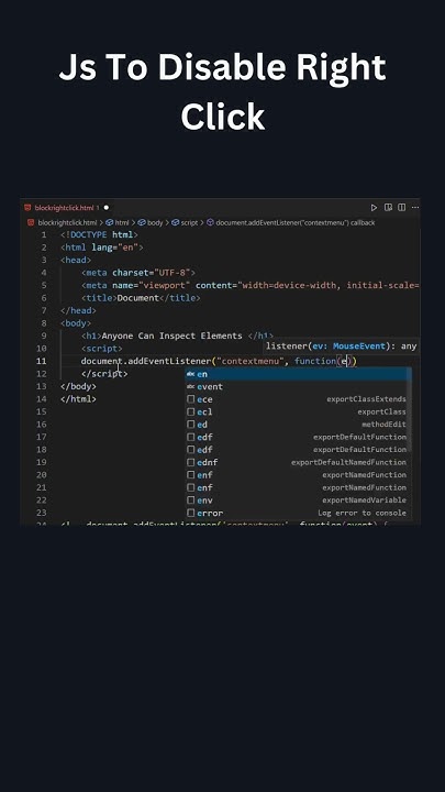 How To Disable Right Click Html Webdesign Webdevelopment Programming Css Javascript Js 