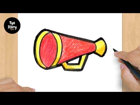 #789 How to Draw a Megaphone - Easy Drawing Tutorial - YouTube