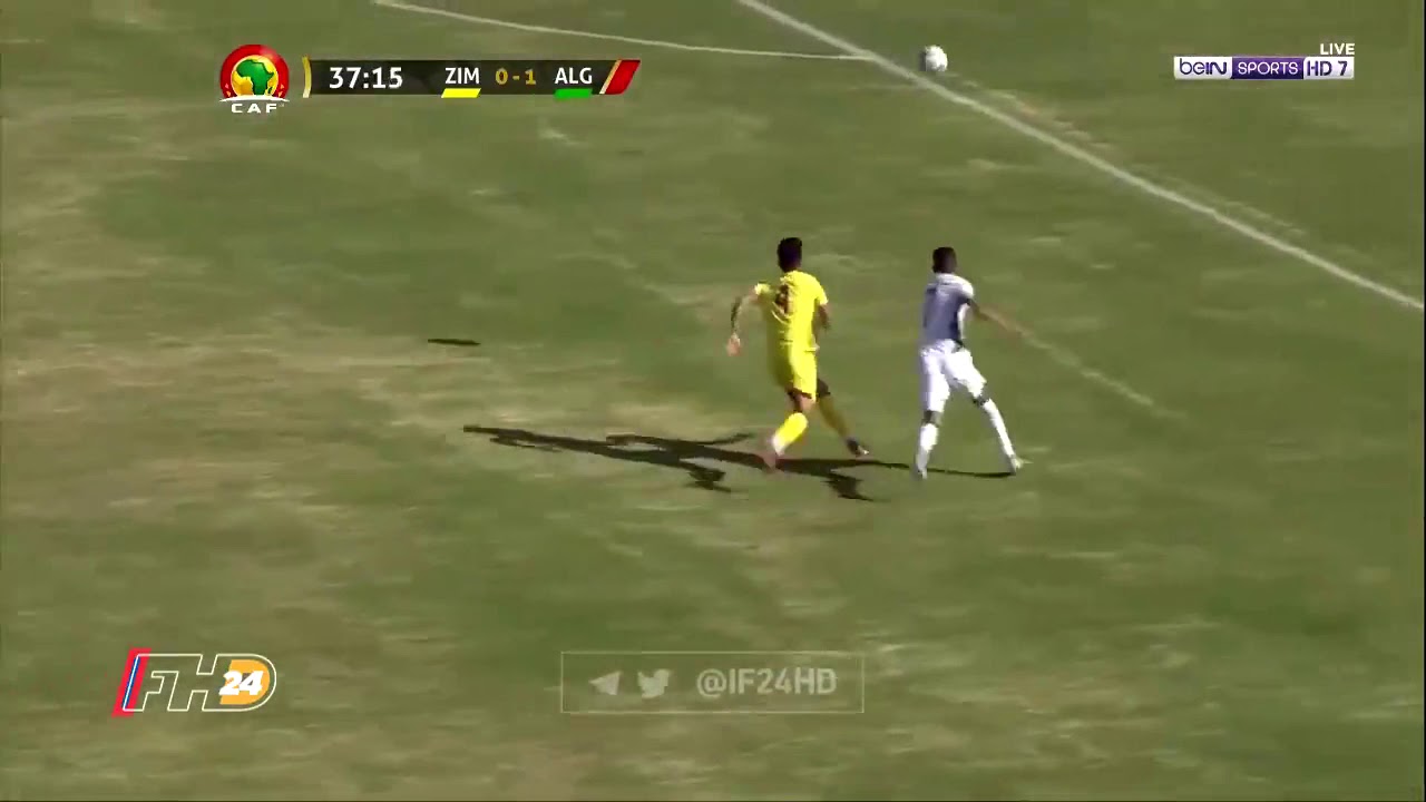 هدف محرز الخرافي ضد زيمبابوي Mahrez Goal vs Zimbabwe - YouTube