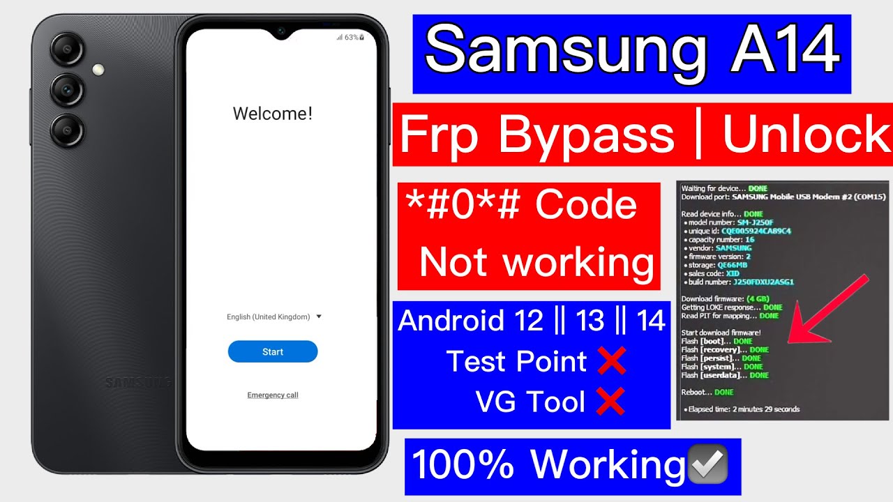 Samsung A14 Frp Bypass 2024 || Frp bypass Samsung A14 || Code *#0*# Not working || Adb enable ...