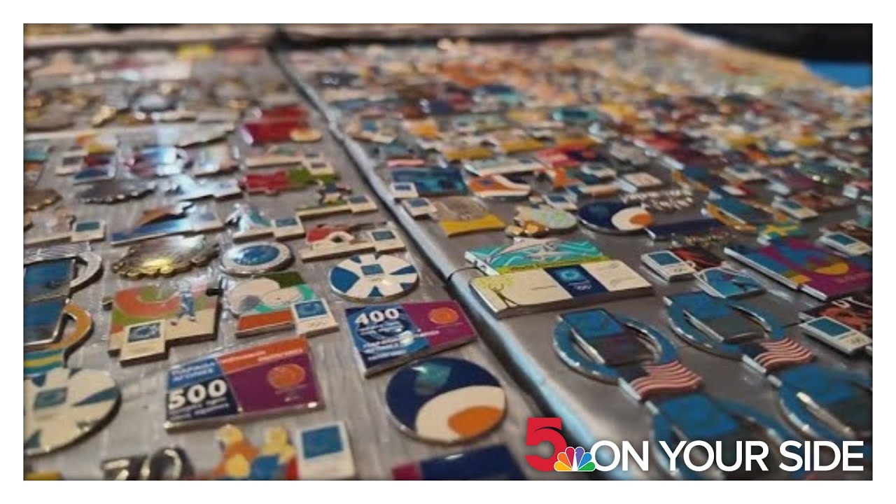 Pin collectors acquire rare pieces at Paris Olympics - YouTube