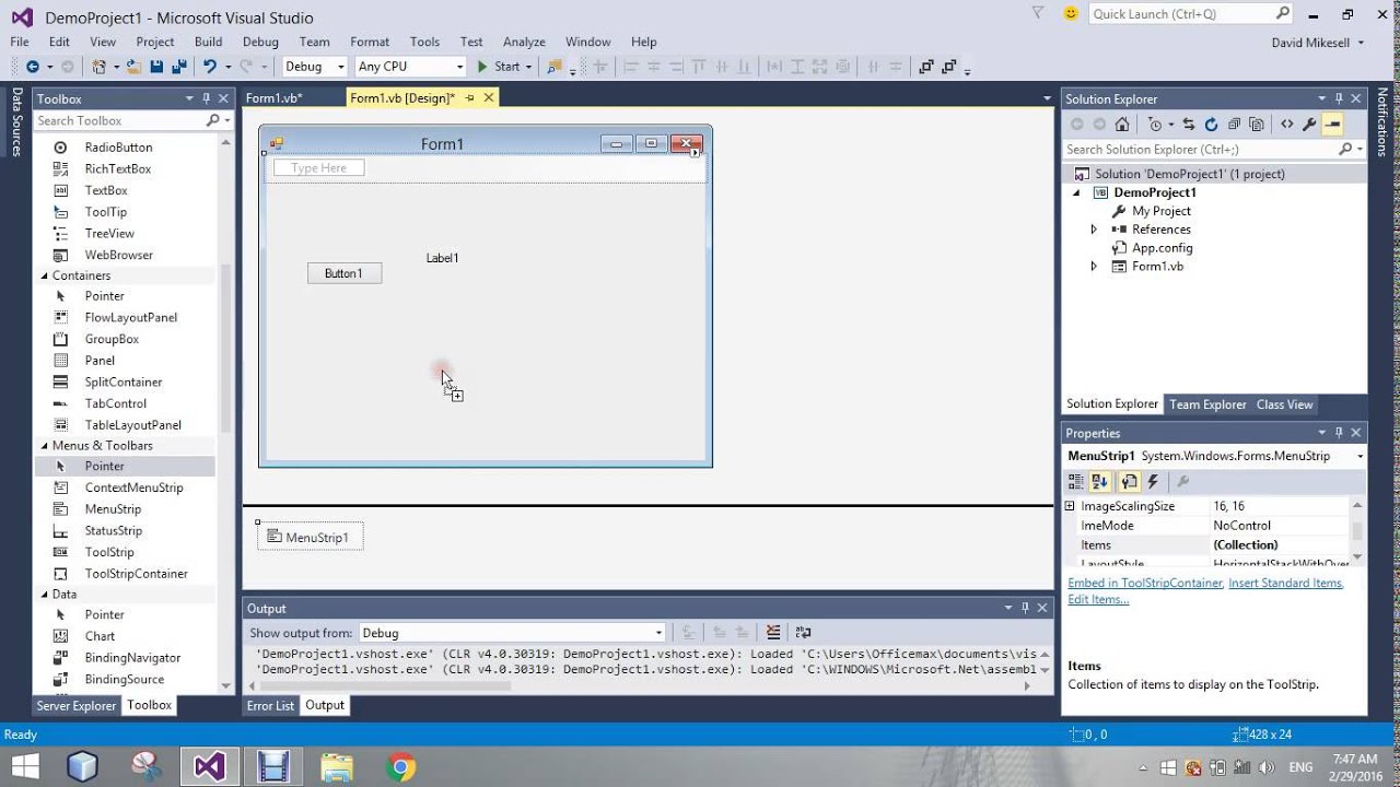 VB MenuStrip Introduction - YouTube