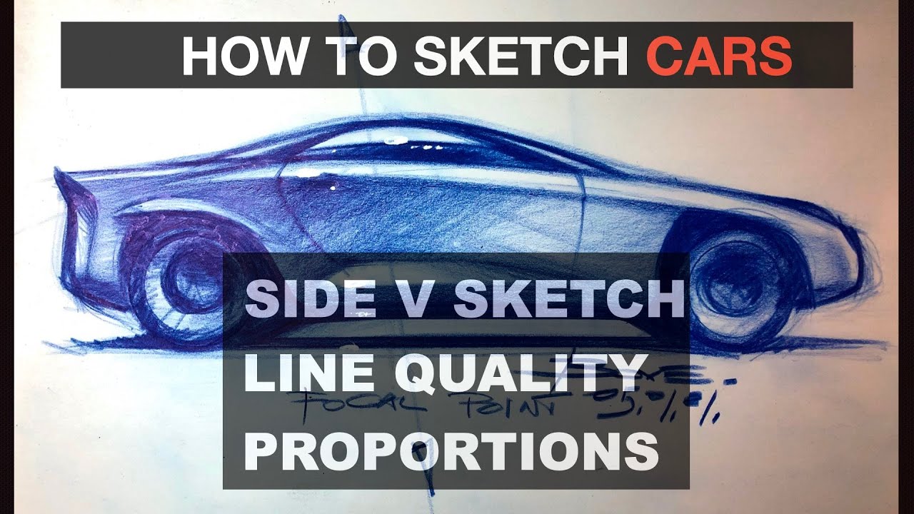 How To Draw Cars: SIDE View sketch Line quality & Proportions Luciano ...