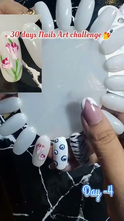 30 days Nails Art challenge 💅 day - 4 ️ #challenge #shorts - YouTube