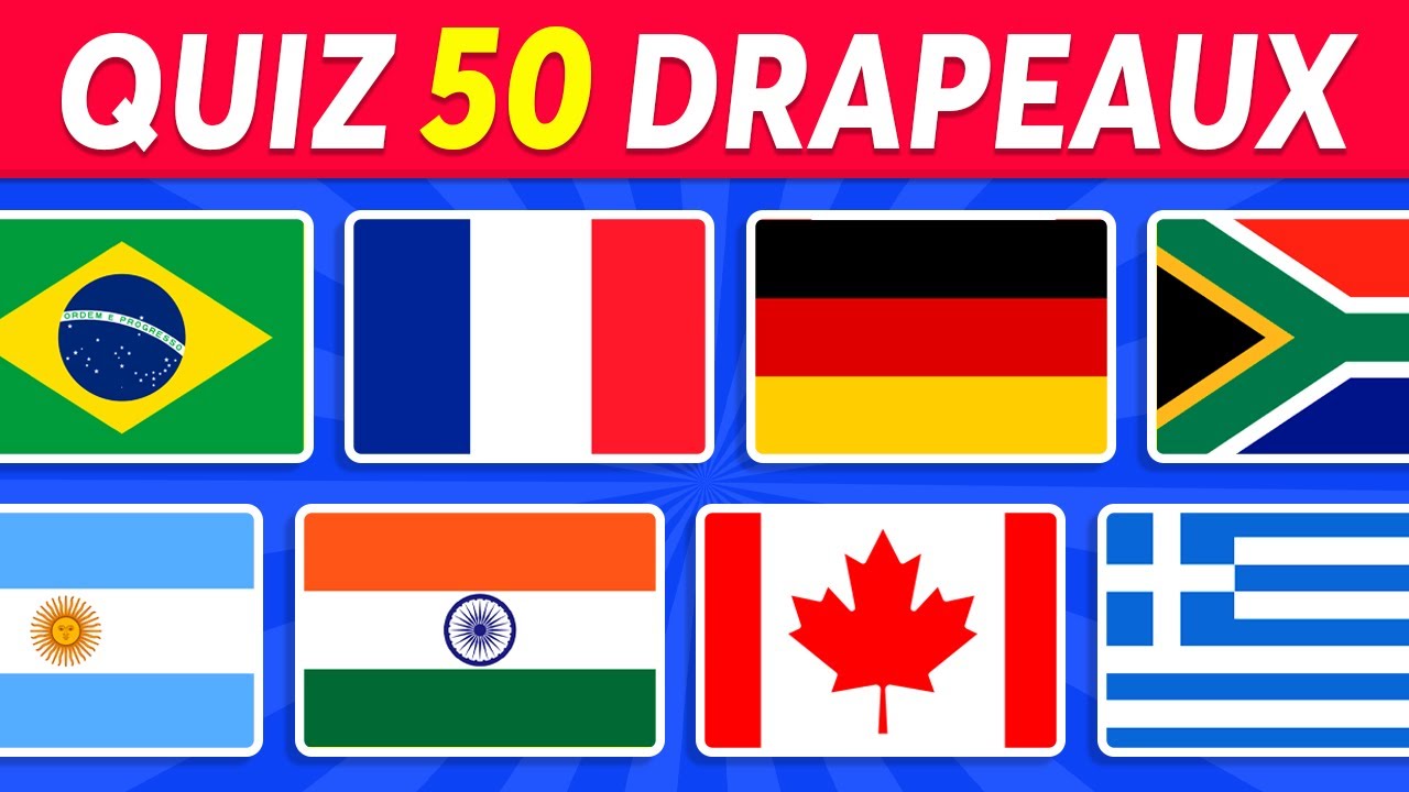 Devine le PAYS par son DRAPEAU 🌍📚🧠 | Facile, Moyen, Difficile ...