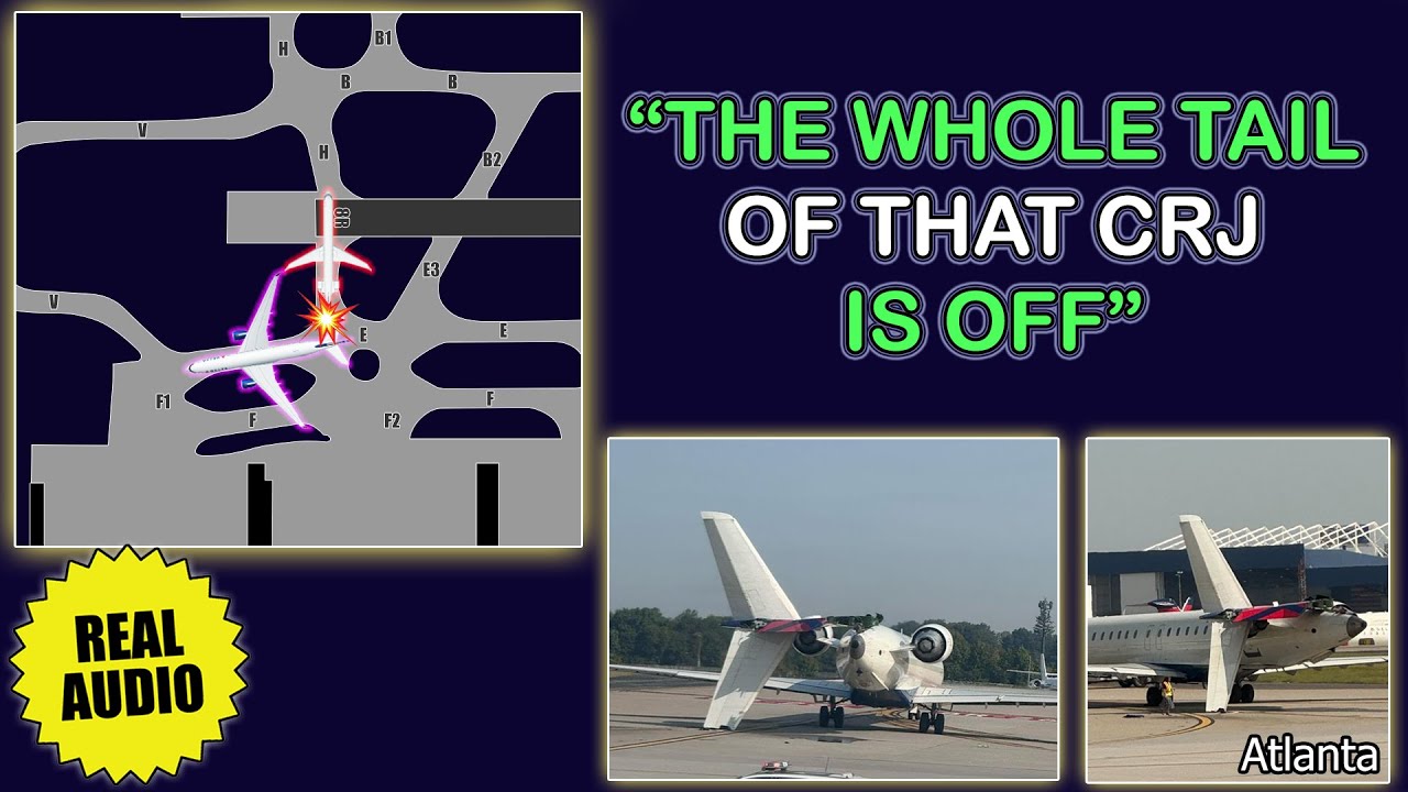“The whole tail is off”. Ground collision at Atlanta. Delta A350 and ...