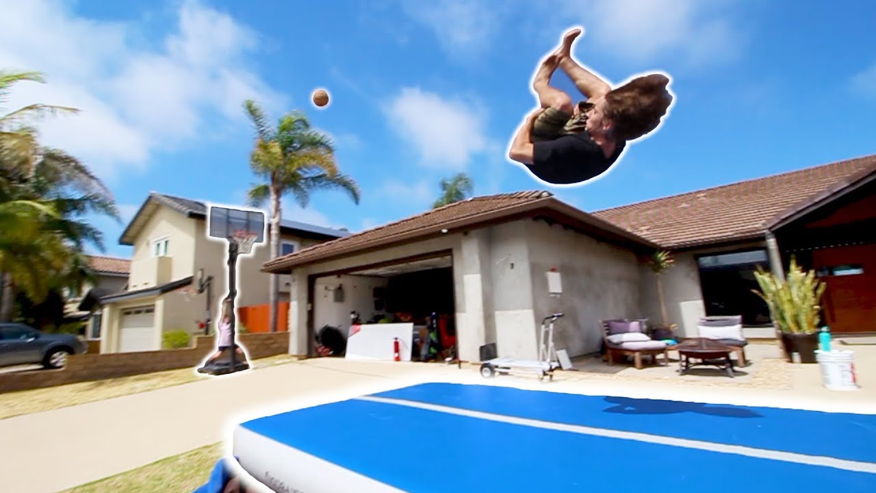 EPIC AIRTRACK FLIPS AND BASKETBALL TRICKSHOTS! - YouTube