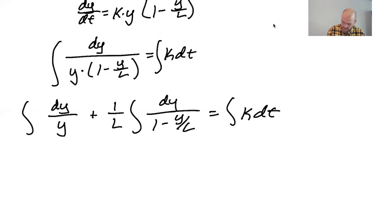 Solution to the Logistic Differential Equation pg 1, pt 2 - YouTube