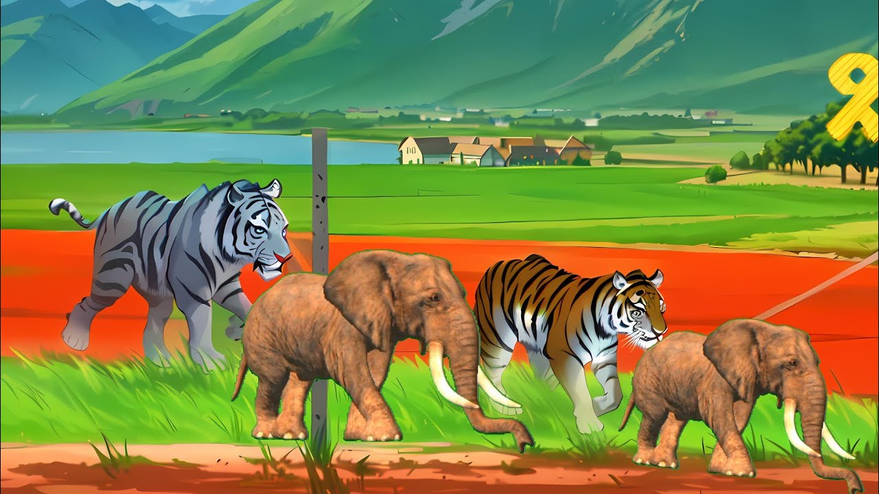 Tigers elephant fox cow cartoon | rupkhotargolp - YouTube