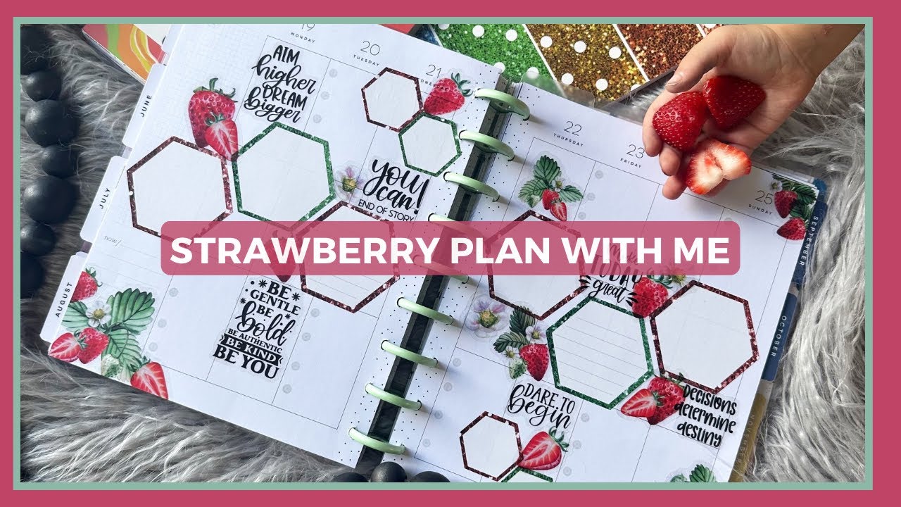 Strawberry Plan with Me | Classic Happy Planner Spread - YouTube