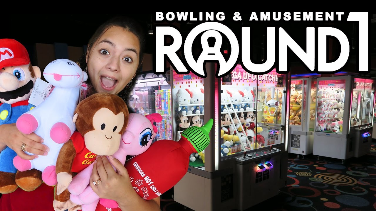Our first Round 1 Arcade UFO Catcher PRIZE Wins! - YouTube