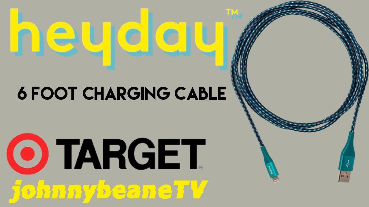 heyday 6 foot charging cable unboxing and review. - YouTube