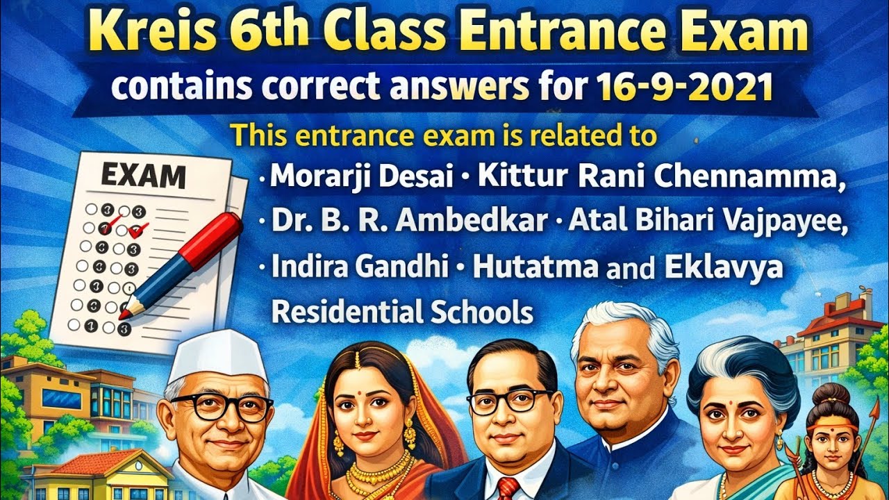 Morarji Desai School Entrance Exam Model Question paper-1|KREIS ...