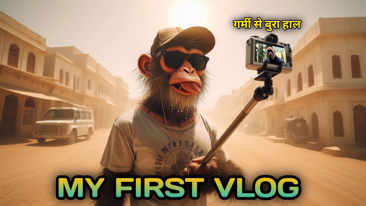 My First Vlog 2025 😍"A Monkey's First Vlog in 48°C Rajasthan Heat 😰 ...