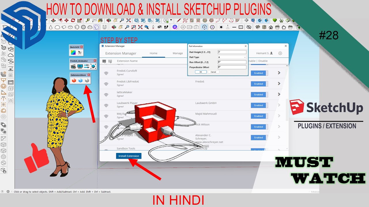 #28 | HOW TO DOWNLOAD & INSTALL SKETCHUP PLUGINS | INSTALLATION OF # ...