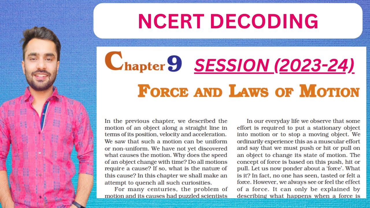 NCERT DECODING - Force and Laws of Motion - Line by Line // Class 9 ...