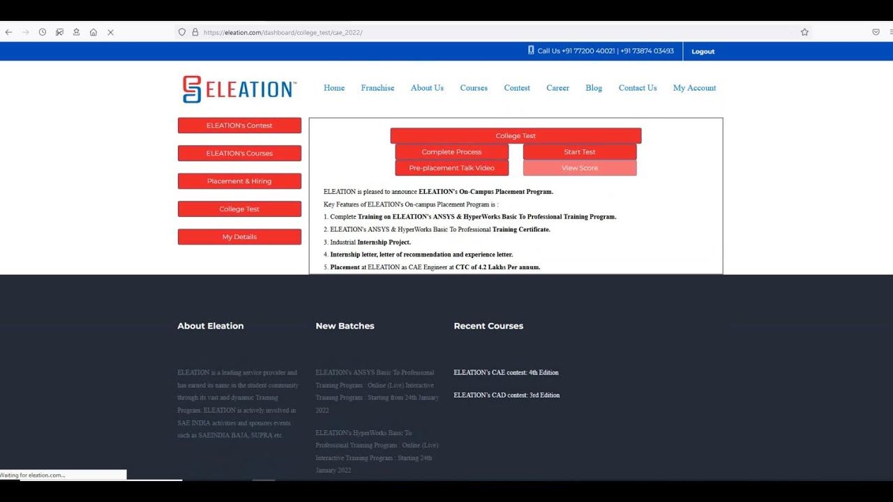ELEATION's On-campus Placement Sample Test - YouTube