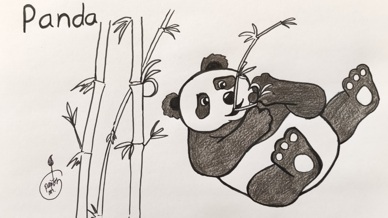 How to Turn Words PANDA into a Cartoon - How to Draw a Panda - YouTube