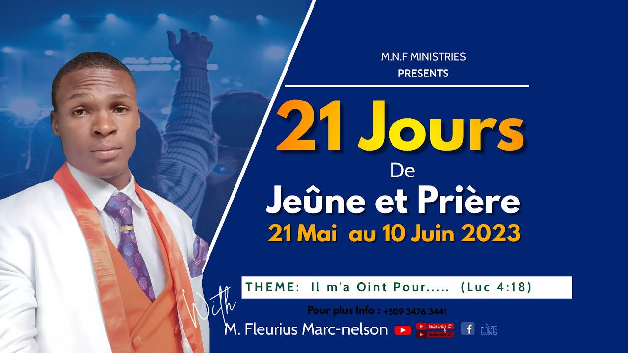 J-9 (Soirée) 21 jours de Jeûne et Prière | Il m'a oint Pour..... Lundi ...