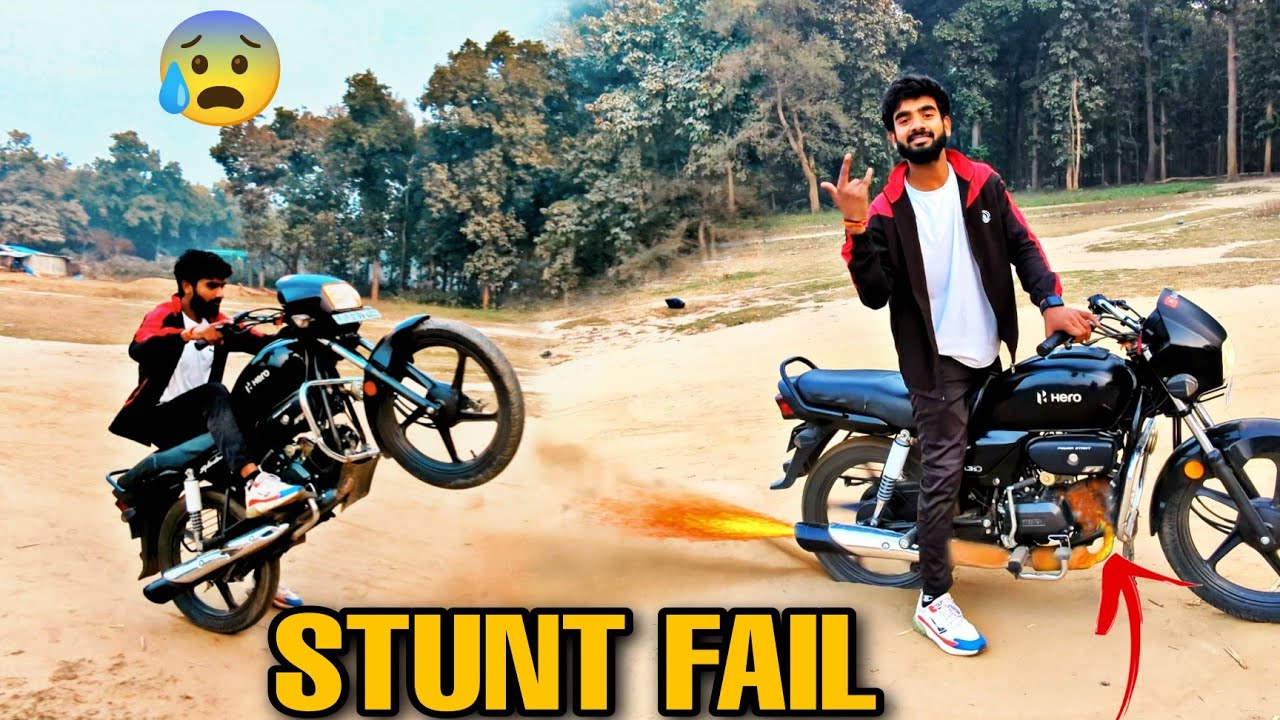 STUNT FAIL 😰 SplendoR STUNT FAIL😰 #upkrider #bike #youtube #youtuber #biker#stunt#stunts# ...