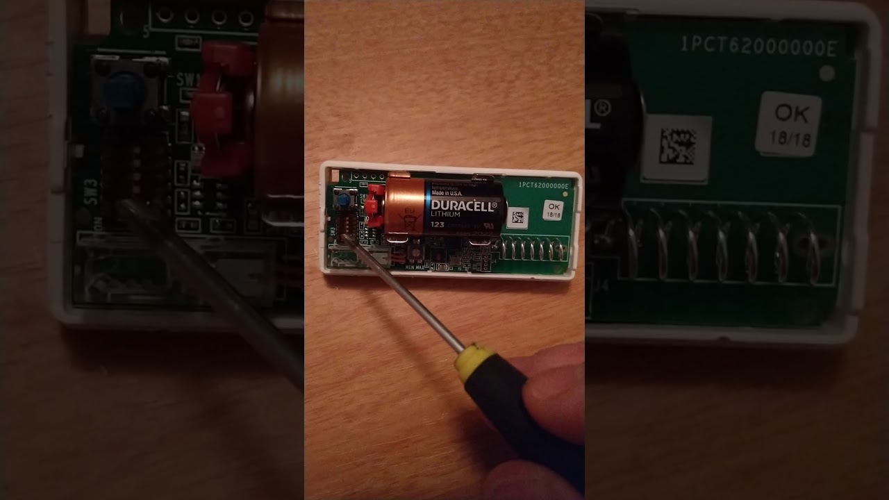 Risco 1way wireless Shock sensor, sensitivity adjustment - YouTube