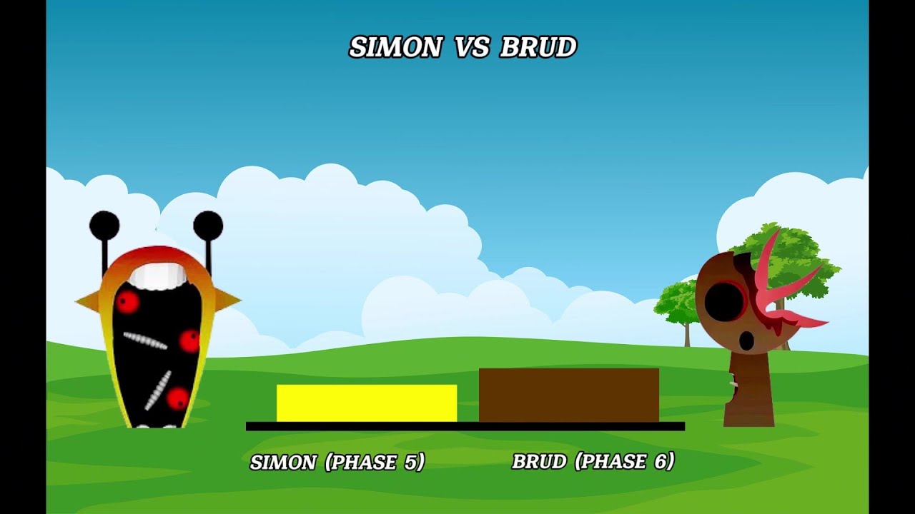 Simon vs Brud | Power levels | All Phase and Finally formes | Sprunki ...