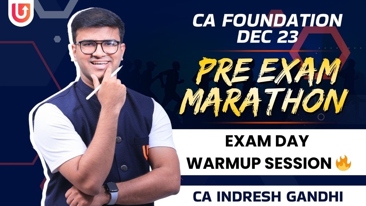 Pre Exam Marathon | Exam Day - WARMUP SESSION | CA Indresh Gandhi - YouTube