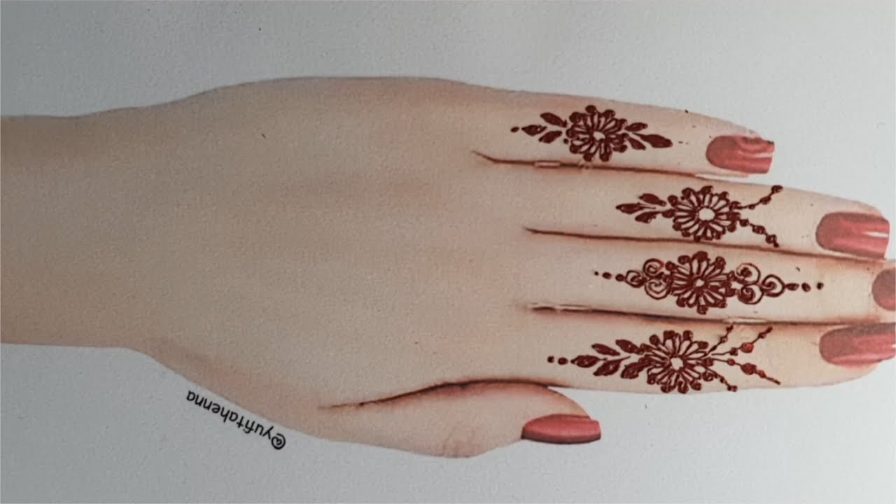 Henna Simpel Di Jari Tangan│Tutorial Simple Henna Design on Finger ...