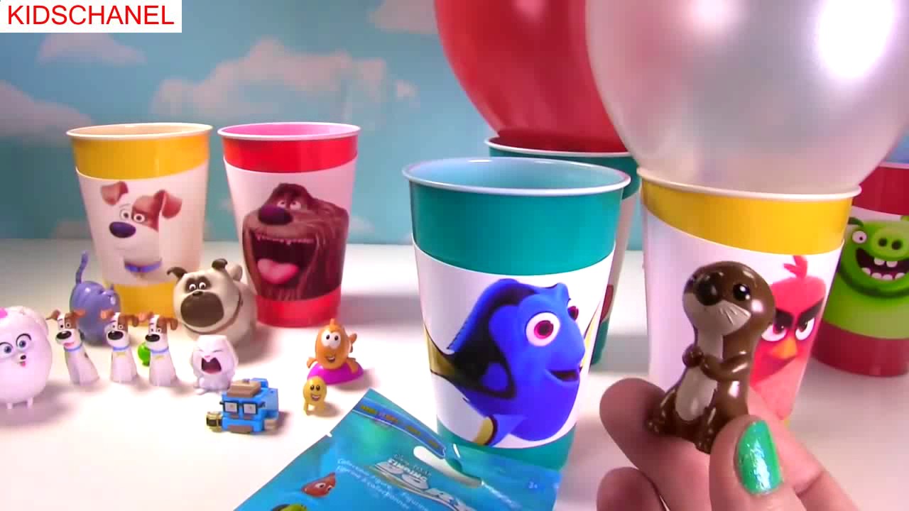 KID TOYS REVIEW - Summer Movie BALLOON TOY SURPRISE Cups! Finding Dory ...