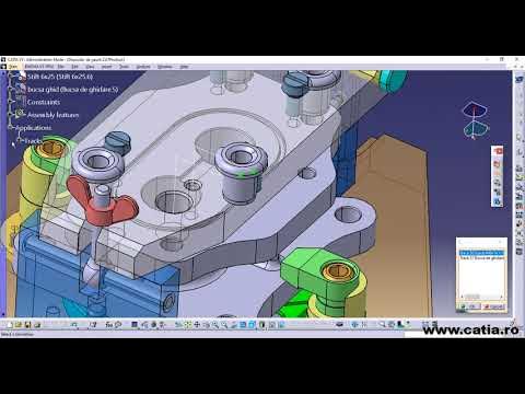 CATIA v5 How to simulate the movement of parts and camera using DMU Fitting 1 - YouTube