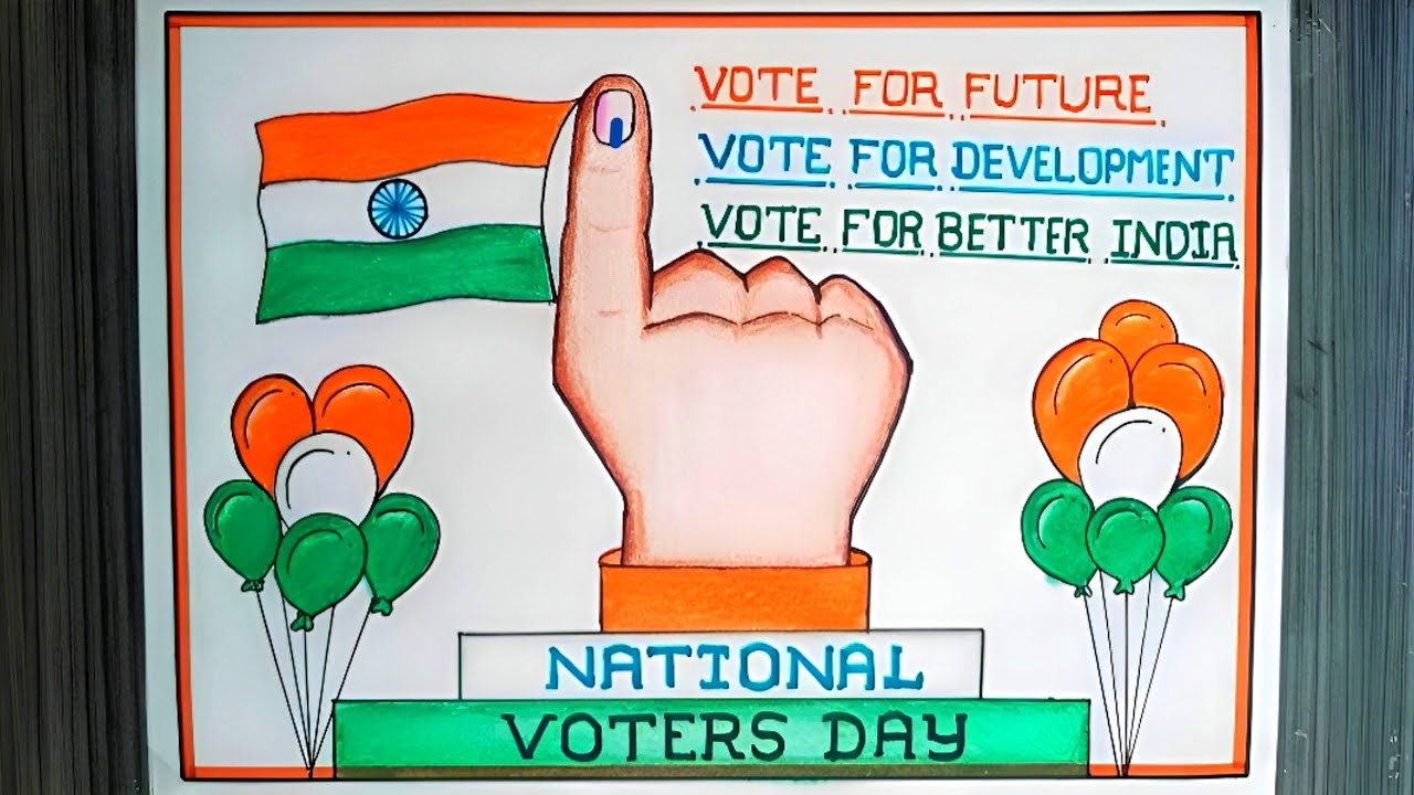 National Voters Day Drawing | मतदाता जागरूकता ड्रॉइंग | Voters Day ...