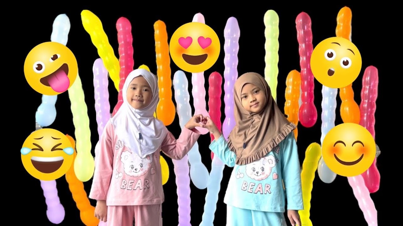 Quimby dan Jenna Bermain Pecah Balon Panjang || Outdoor Fun with ...