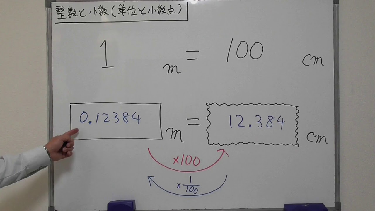 【小5 B 整数と小数】単位と小数点、mとcm、kmとm、kgとg （0004005000） - YouTube