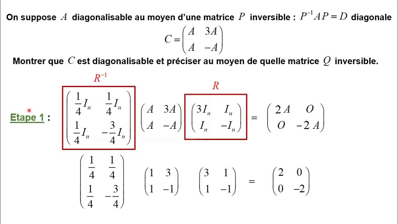 Diagonalisation d'une matrice-bloc ne comportant que des blocs ...