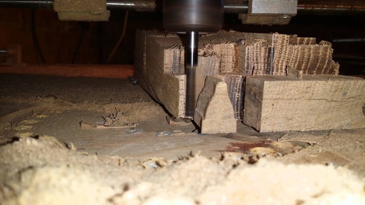 DIY wooden CNC burns oak - YouTube