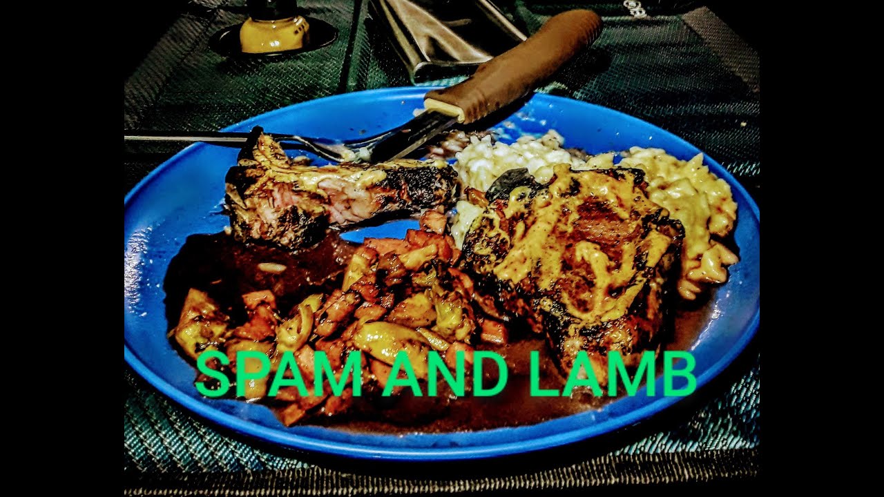 SPAM!! Campfire, Spam and Lamb Chops. #lambchops #campfirecooking - YouTube
