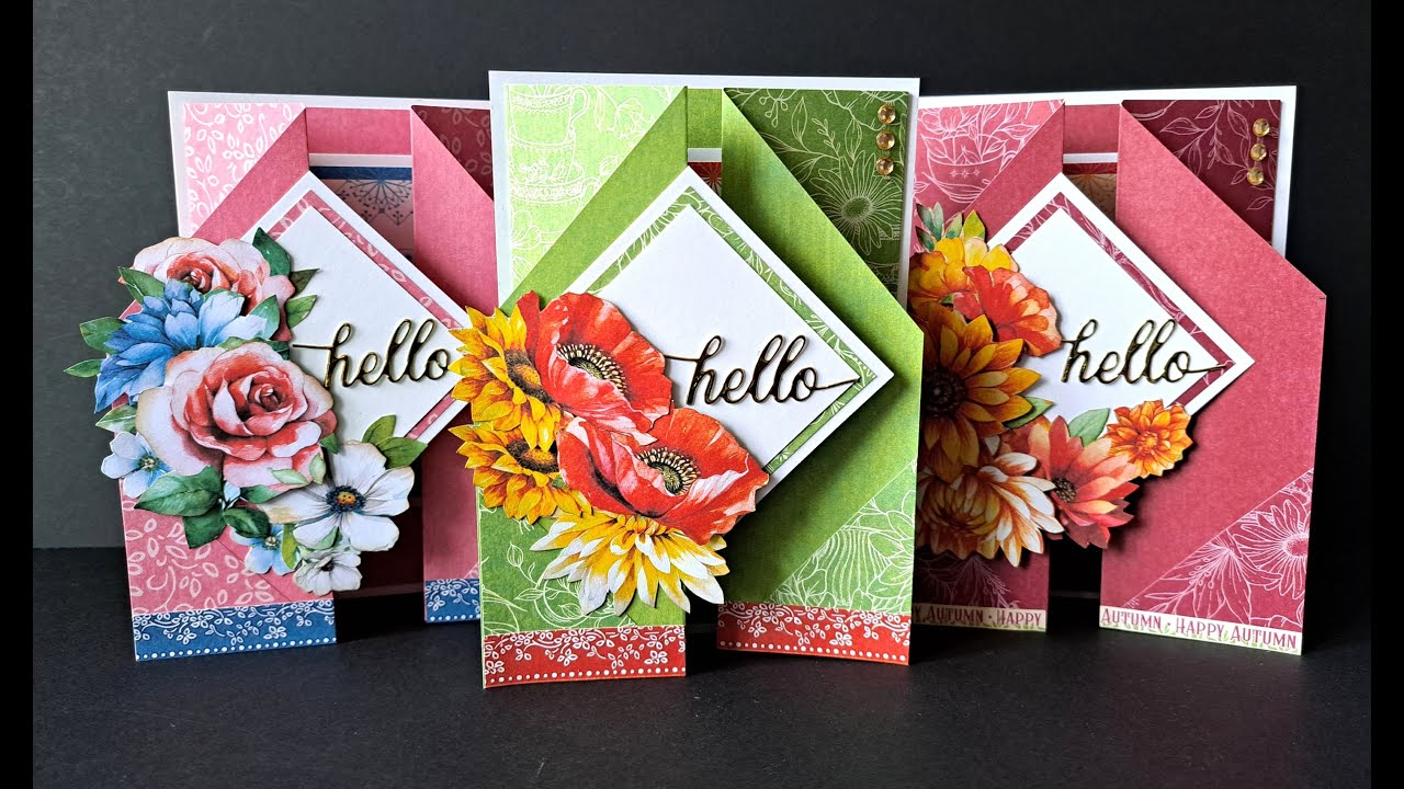 Graphic 45 Double Gatefold Cards. Super Easy to make! - YouTube
