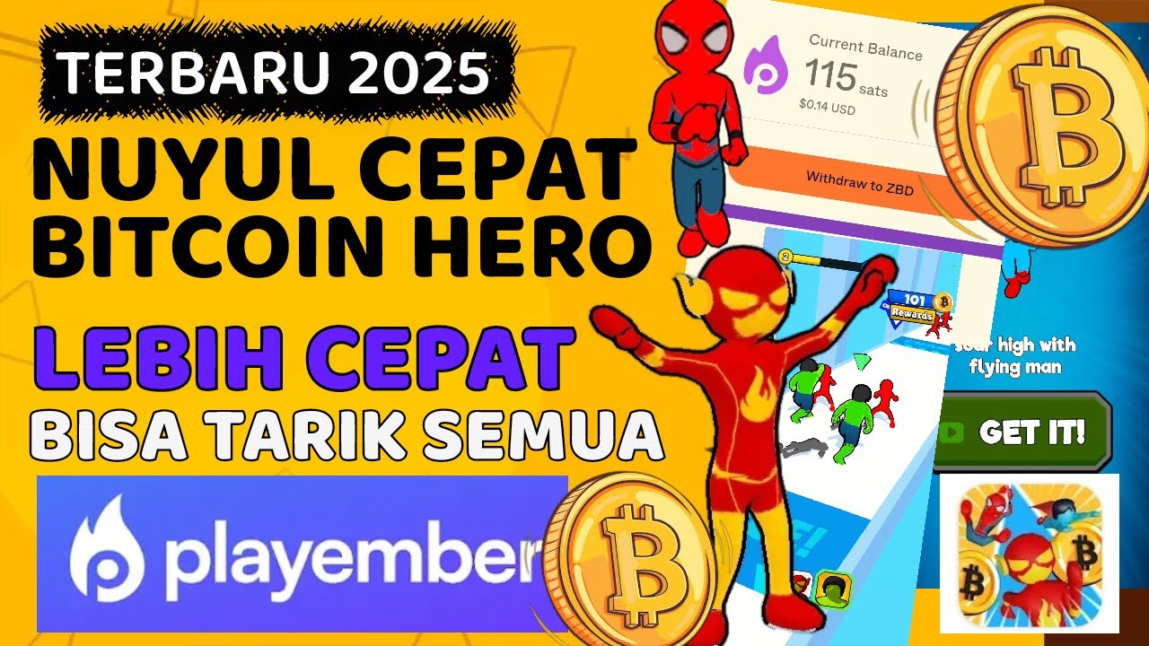 CARA NUYUL CEPAT BITCOIN HERO + BISA TARIK SEMUA SATOSHI - GAME PENGHASIL BITCOIN SATOSHI ZBD ...