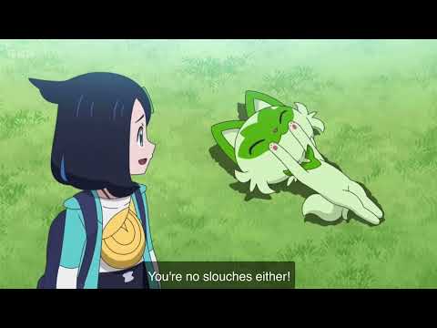 sprigatito yawning - pokemon horizon englishdub 🌸💞🐾💕🫶🏻