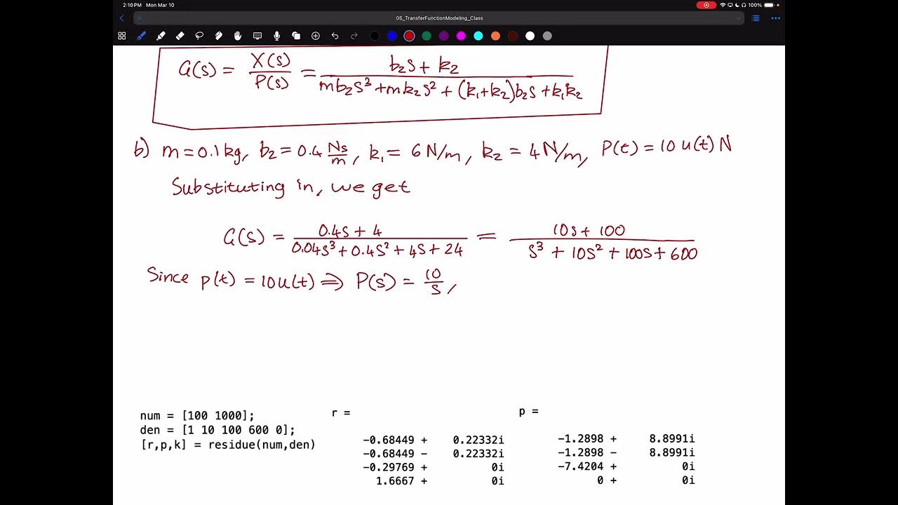 System Dynamics & Vibrations: Transfer Function Modeling – Part 2 - YouTube
