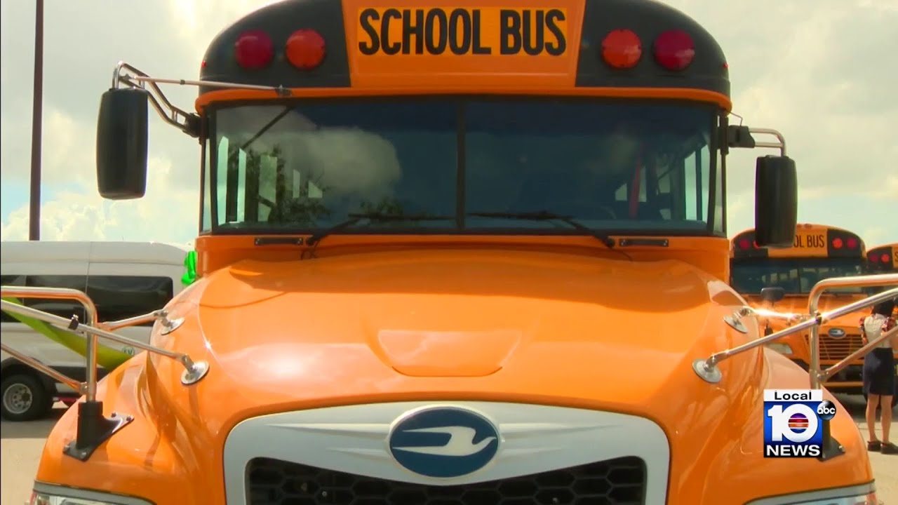 Electric school buses to pick up some students in Miami-Dade - YouTube