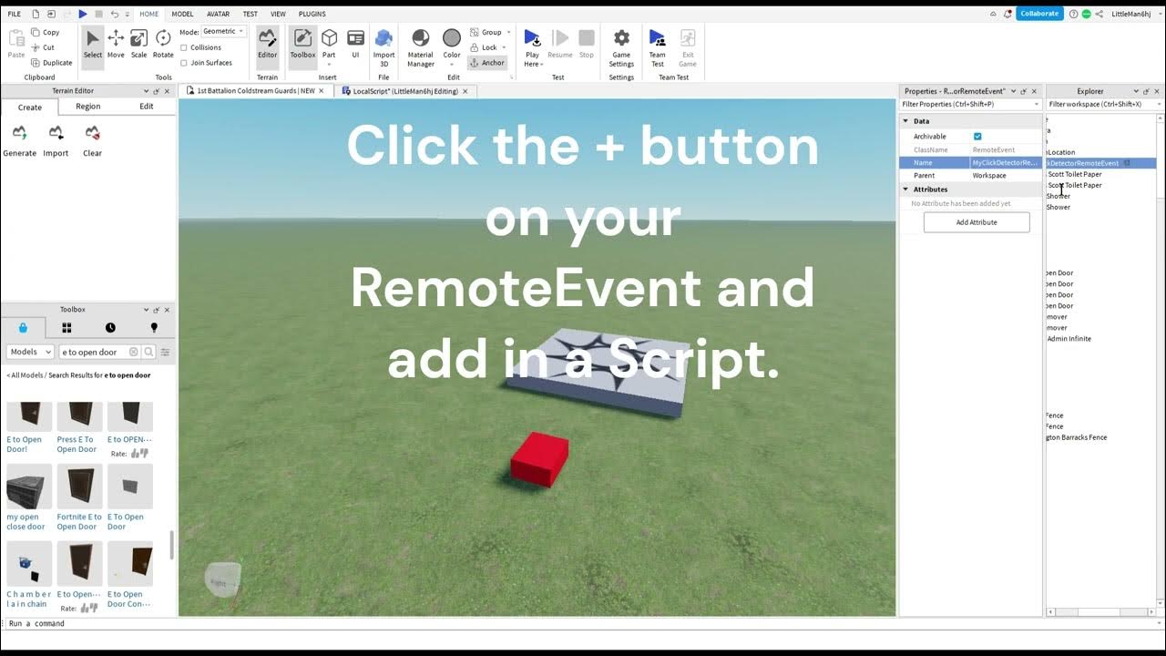 HOW TO MAKE A CLICKABLE PART THAT CHANGES COLOUR IN ROBLOX STUDIO ...