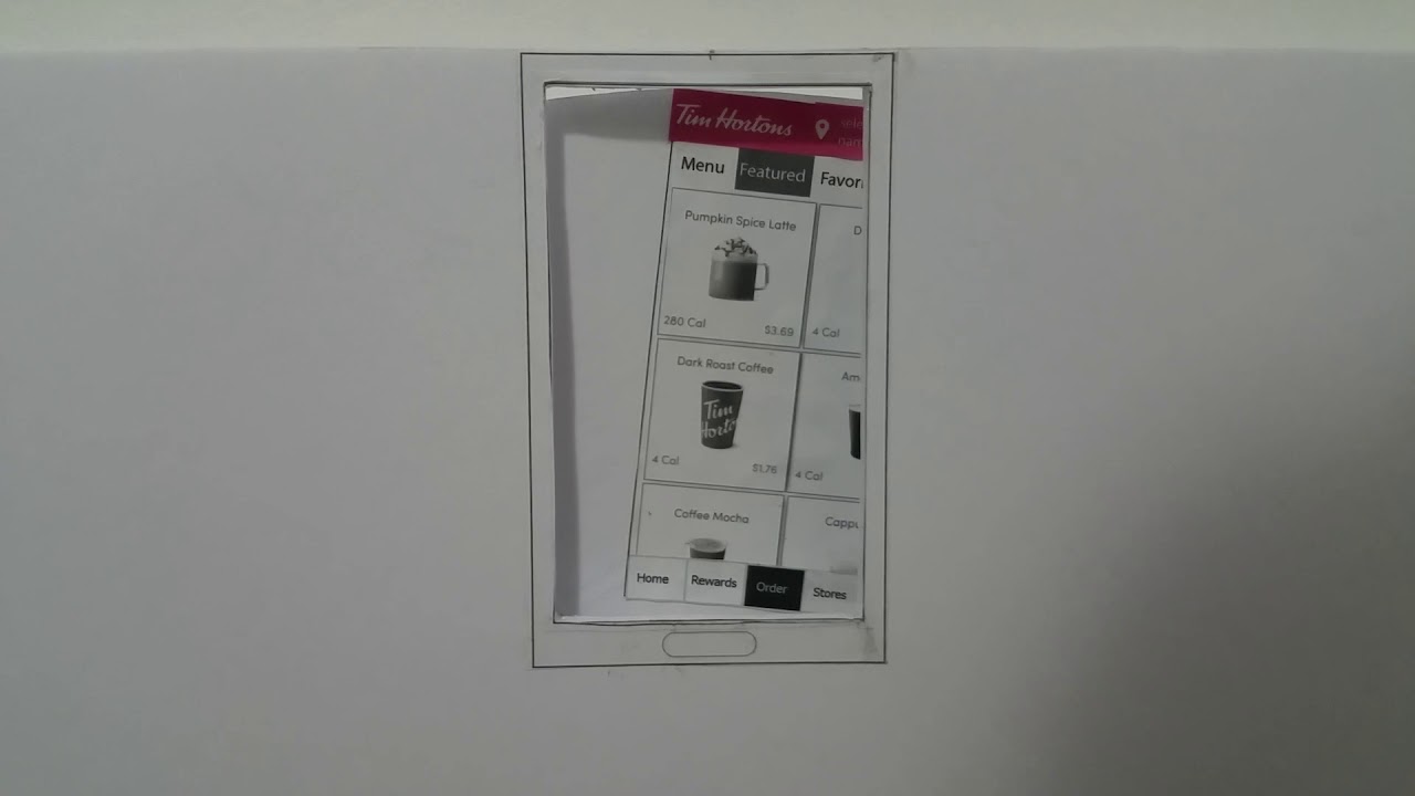 Tim Hortons App Paper Prototype by Ageesa - YouTube