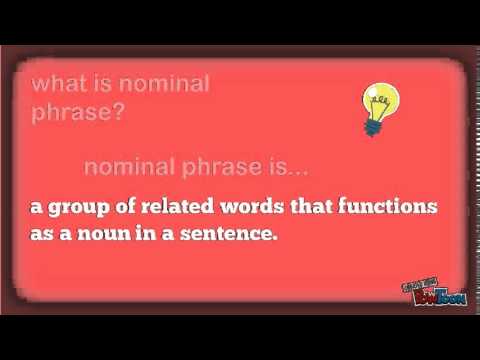 nominal phrase - YouTube