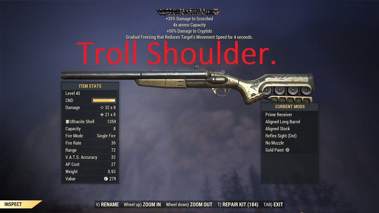 Fallout 76: Troll Shoulder "Cold Shoulder" - YouTube