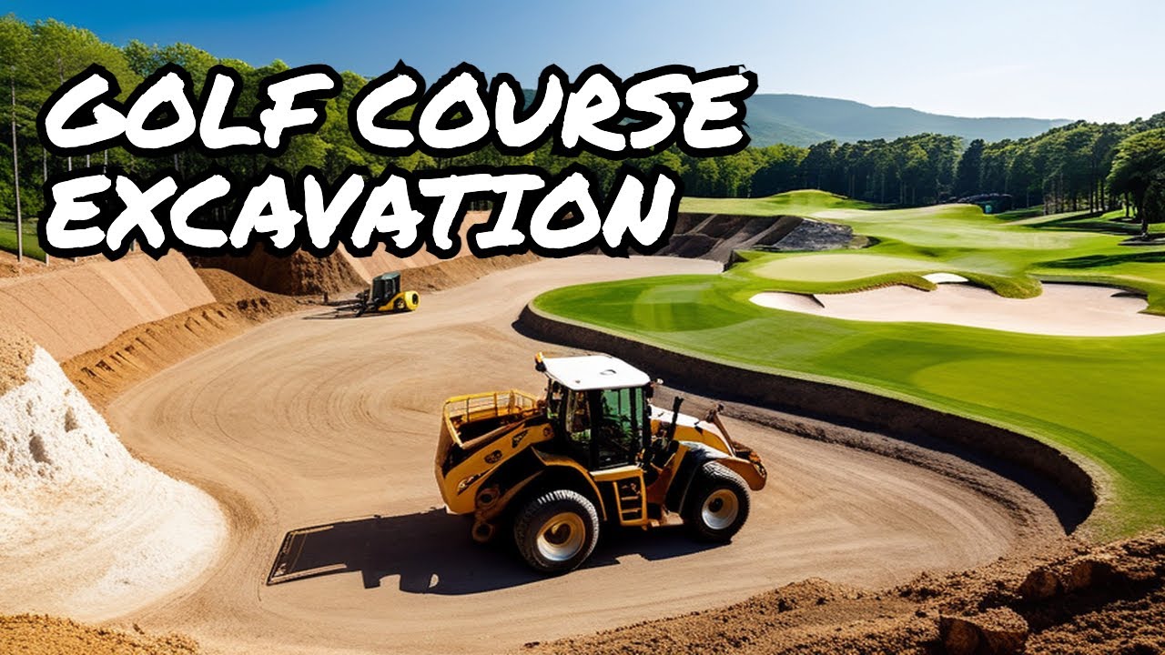 Excavation at a Golf Course: Road Construction and Rock Walls - YouTube