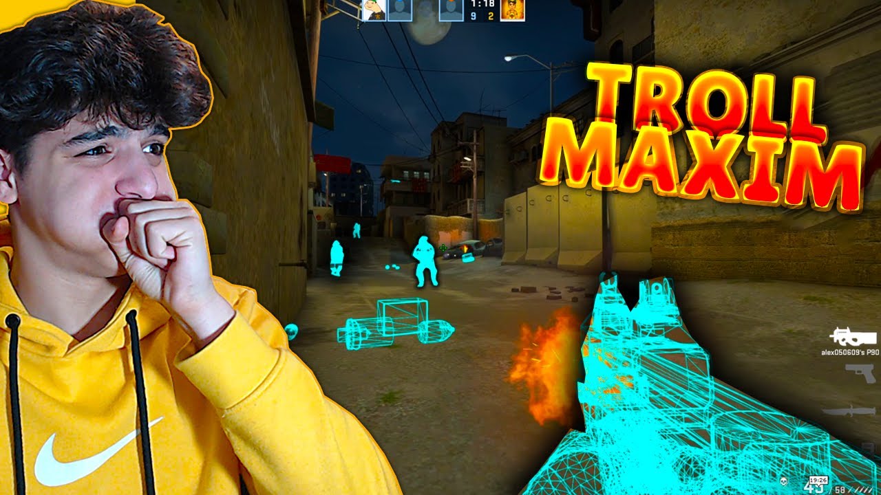 TROLL MAXIM 1V4 CU INVIZIBILITATE SI WALLHACK! pe CS:GO - YouTube