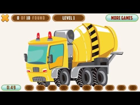 Construction trucks hidden game level1 to level6 complete - YouTube