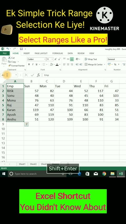 Excel Secrets: One Simple Trick for Fast Range Selection! #exceltips #excel #exceltricks - YouTube